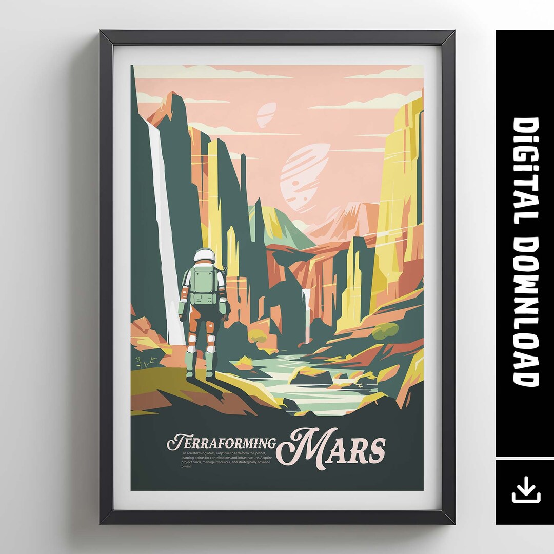 Unofficial TERRAFORMING MARS - Inspired Poster / Retro Board Game ...