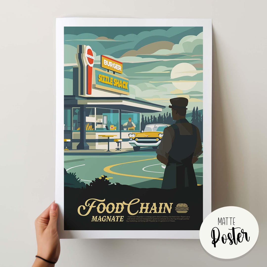 Unofficial FOOD CHAIN MAGNATE - Inspired Poster / Retro Board Game ...