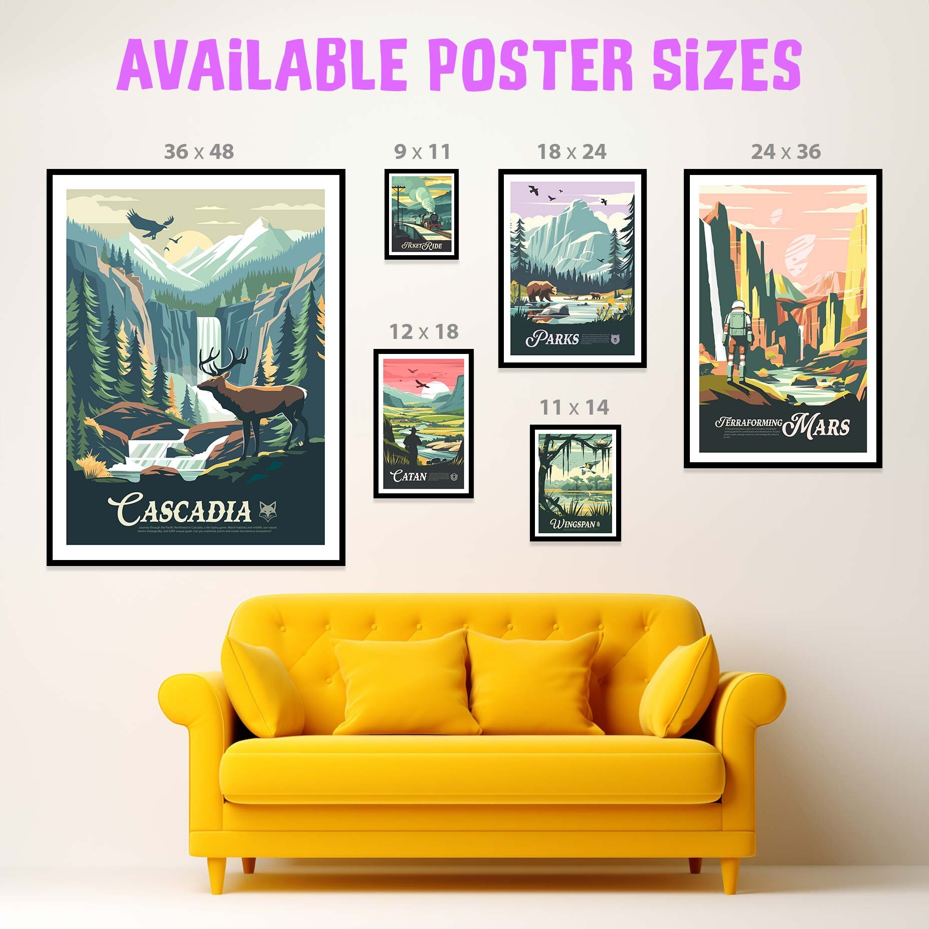 The CASTLES of BURGUNDY Inspired Poster / Retro Board Game Poster ...