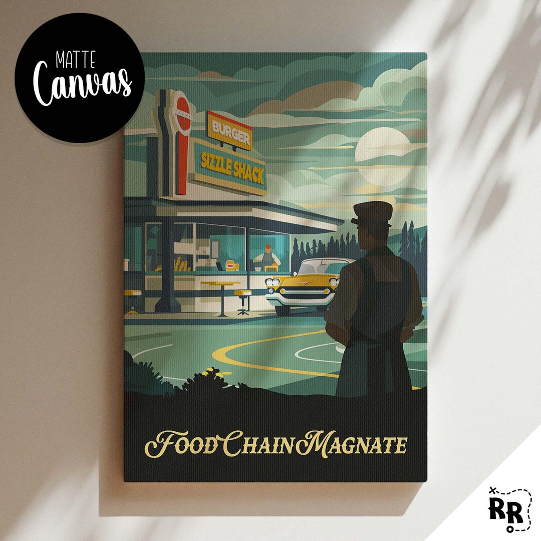 Unofficial Food Chain Magnate - Inspired Canvas / Retro Board Game Wall ...