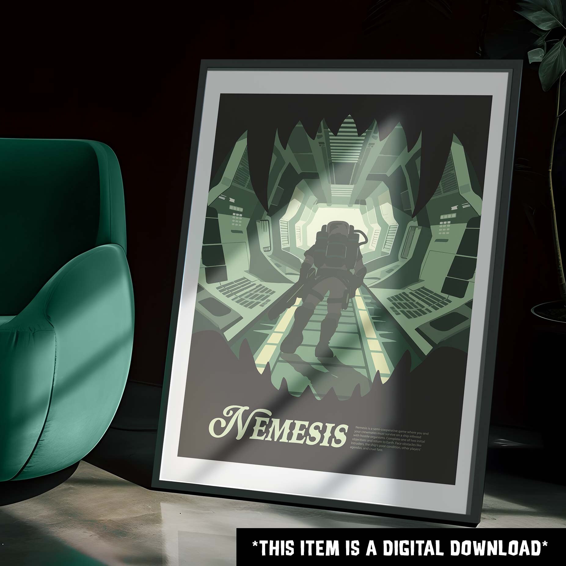 NEMESIS Inspired Poster / Retro Board Game Poster & Printable Wall Art ...