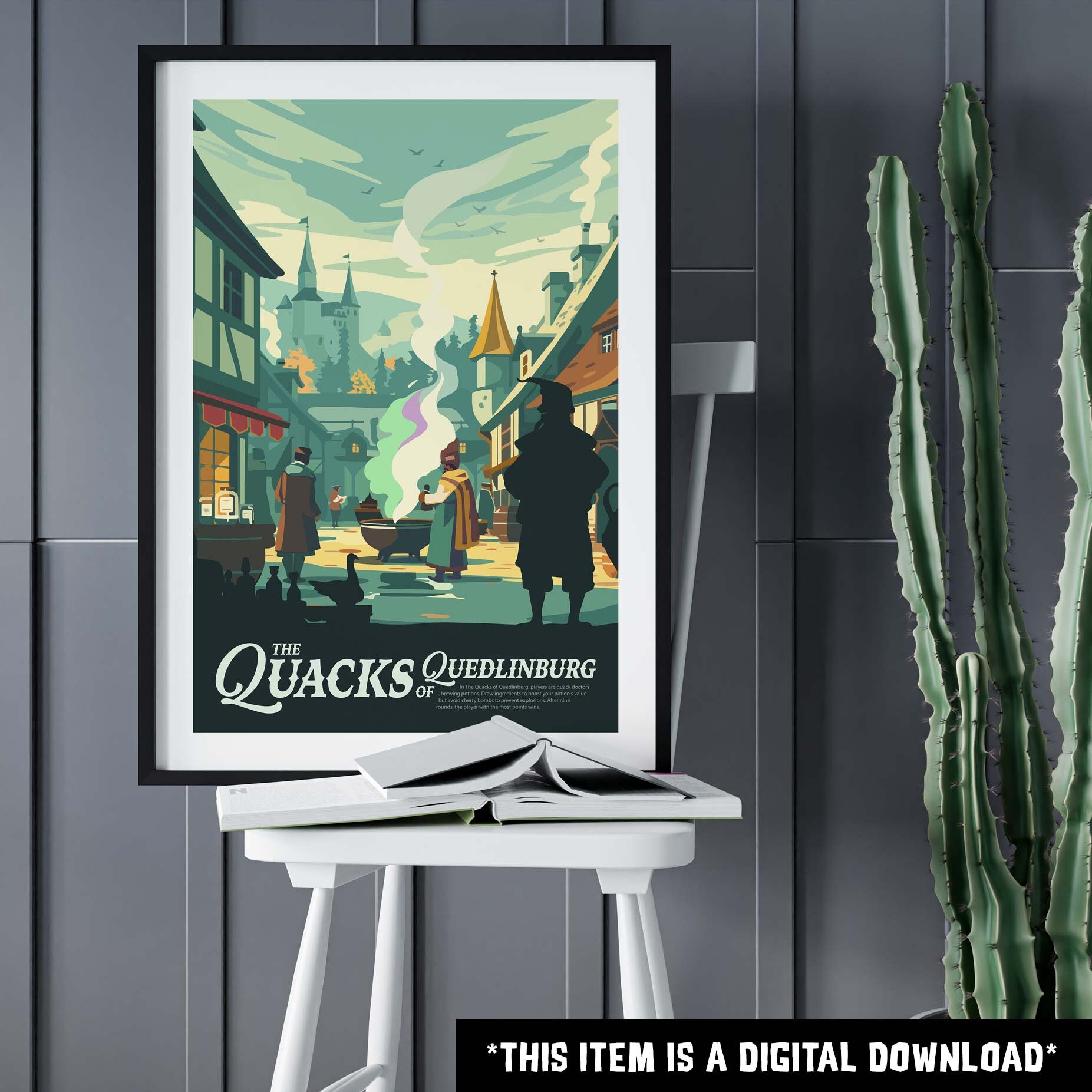 QUACKS OF QUEDLINBURG Inspired Poster / Retro Board Game Poster ...