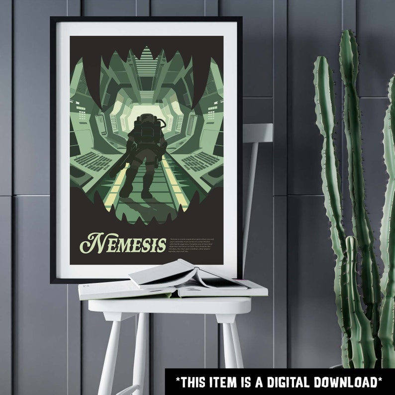 NEMESIS Inspired Poster / Retro Board Game Poster & Printable Wall Art ...