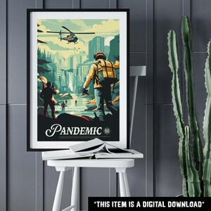 PANDEMIC - Inspired Poster / Retro Board Game Poster & Printable Wall ...