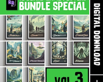 10 Board Game Posters Bundle Special Vol.1 / Retro Board Game Poster ...
