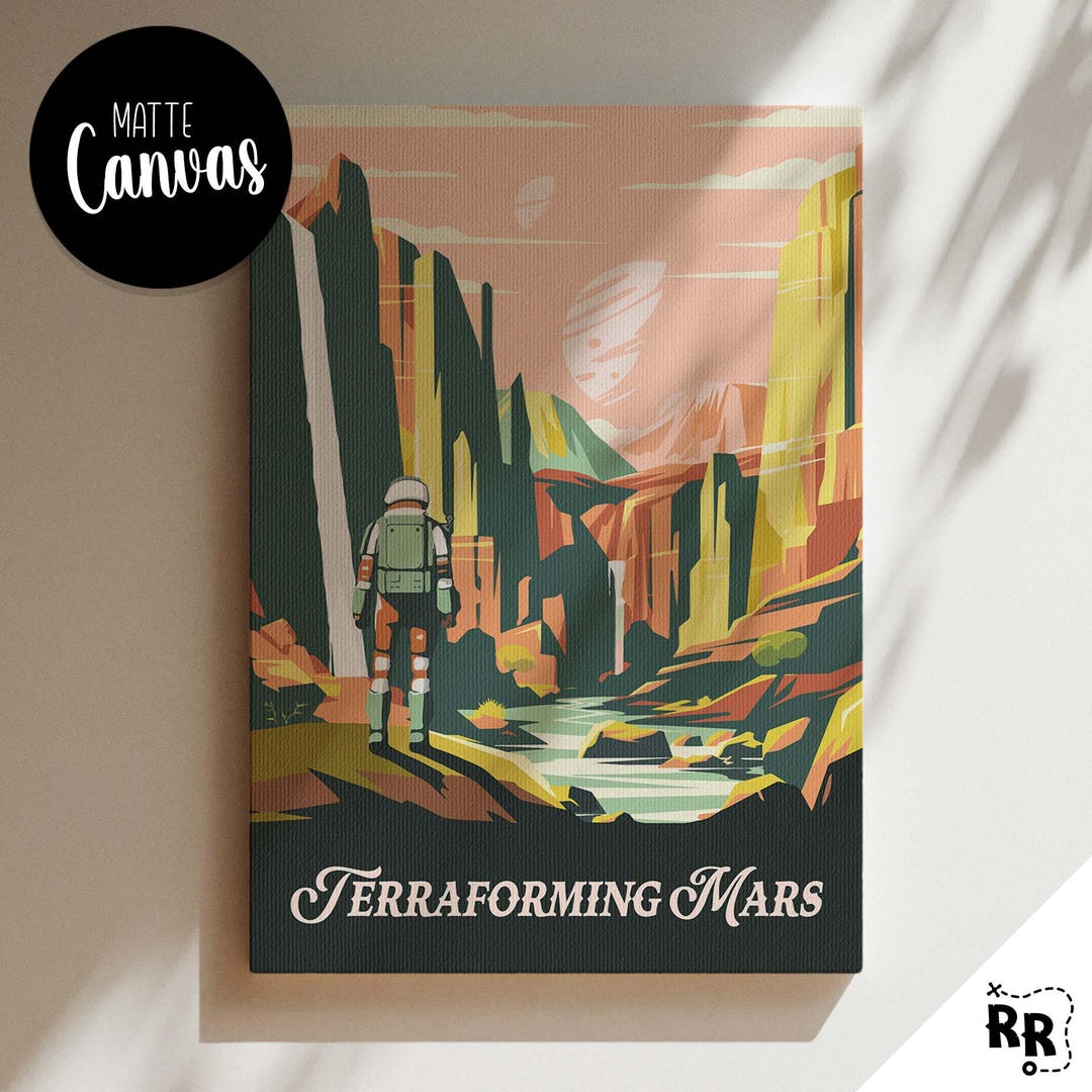 Unofficial TERRAFORMING MARS - Inspired Canvas / Retro Board Game Wall ...