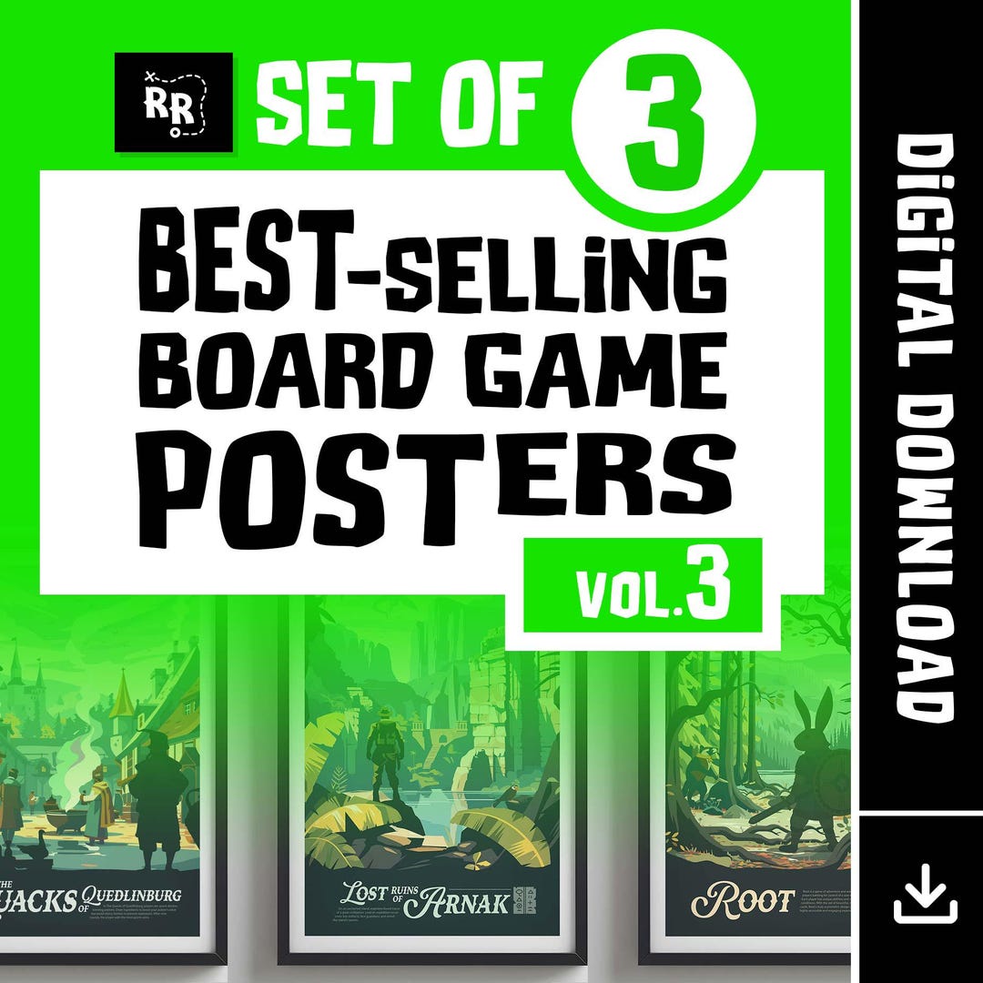 Set of 3 Best-selling Board Game Posters V.3 / Retro Board Game Poster ...