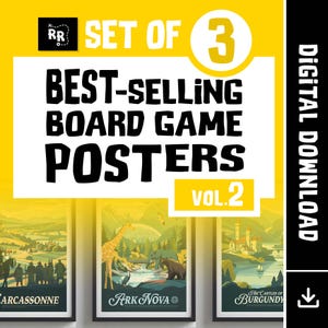 Set of 3 Best-selling Board Game Posters V.2 / Retro Board Game Poster ...