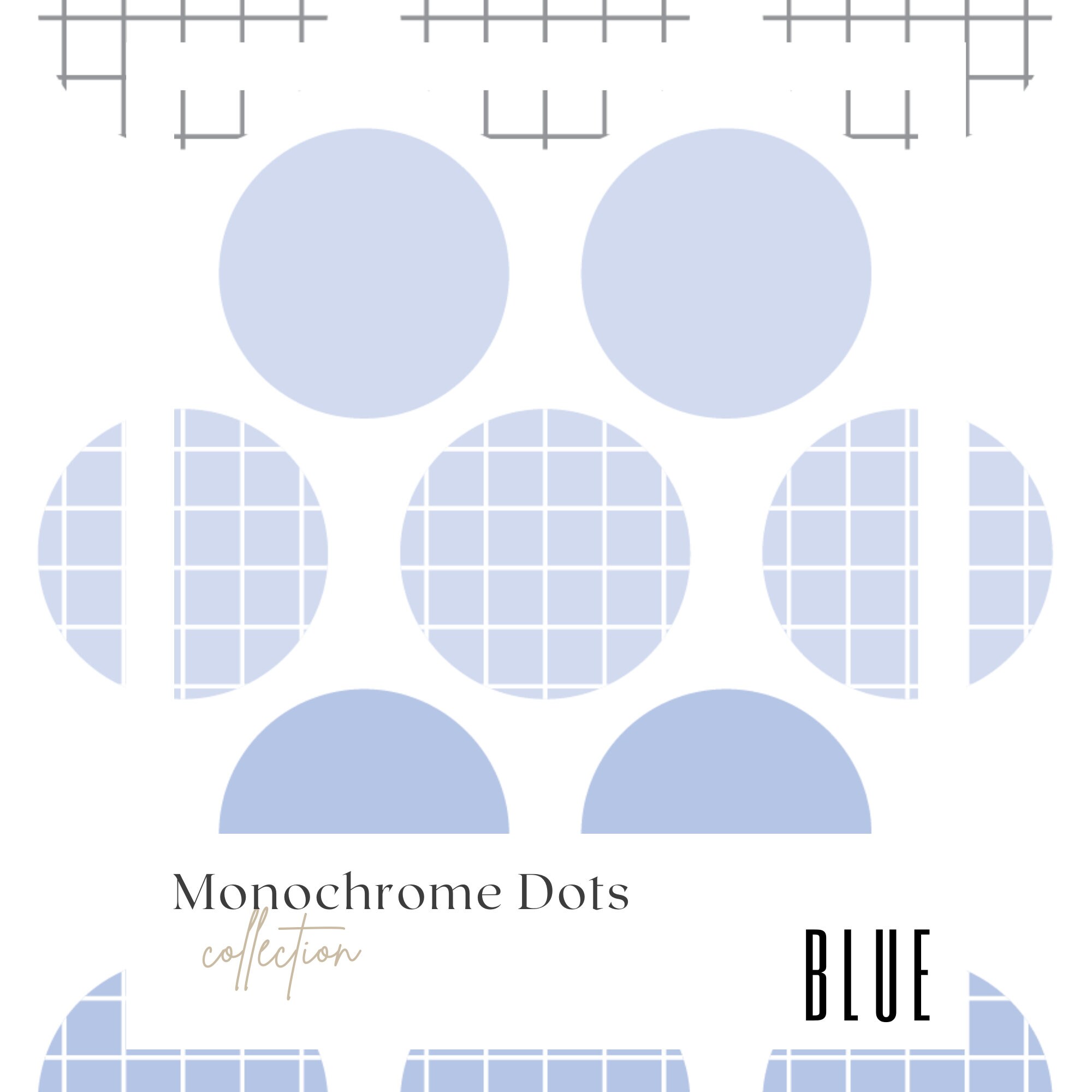 Printable Monochrome Dots Stickers Collection Blue 20mm Planner ...