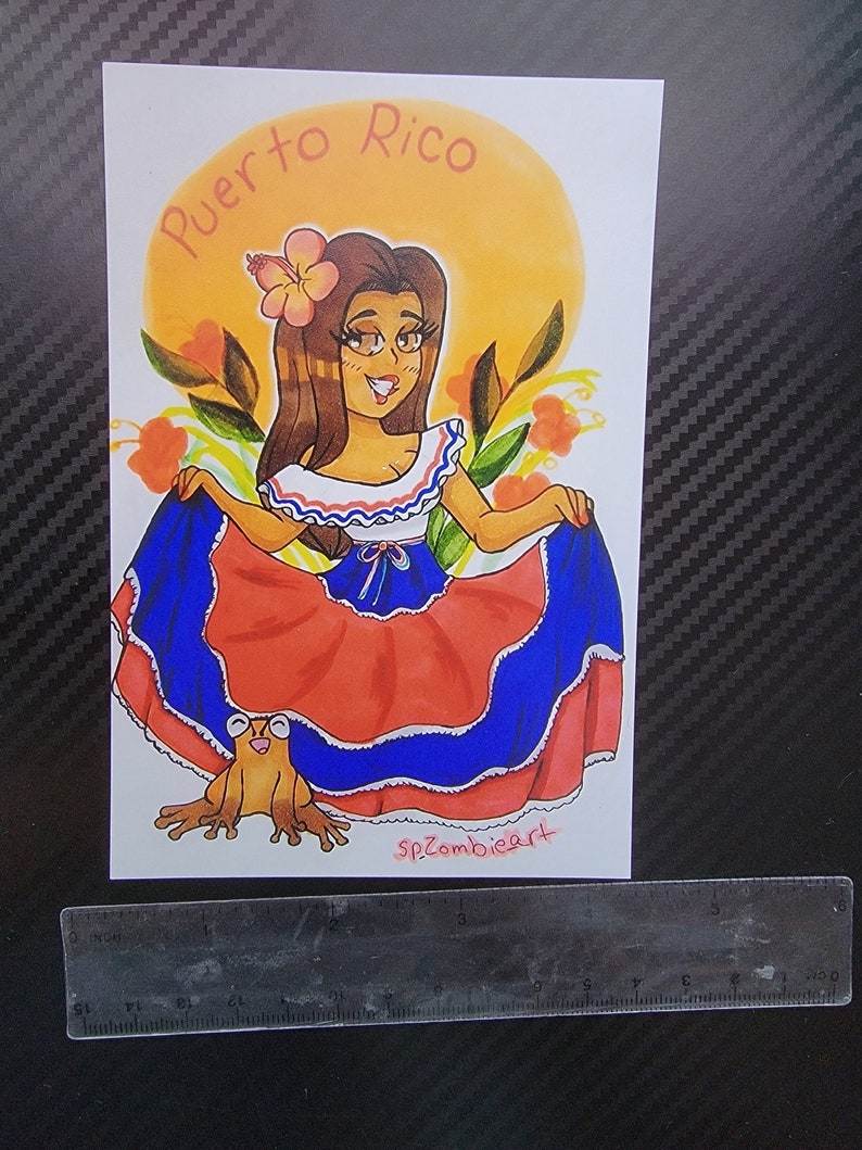 Puerto Rico Girl Print, Drawing, Clip Art, Hispanic Heritage, Latina ...