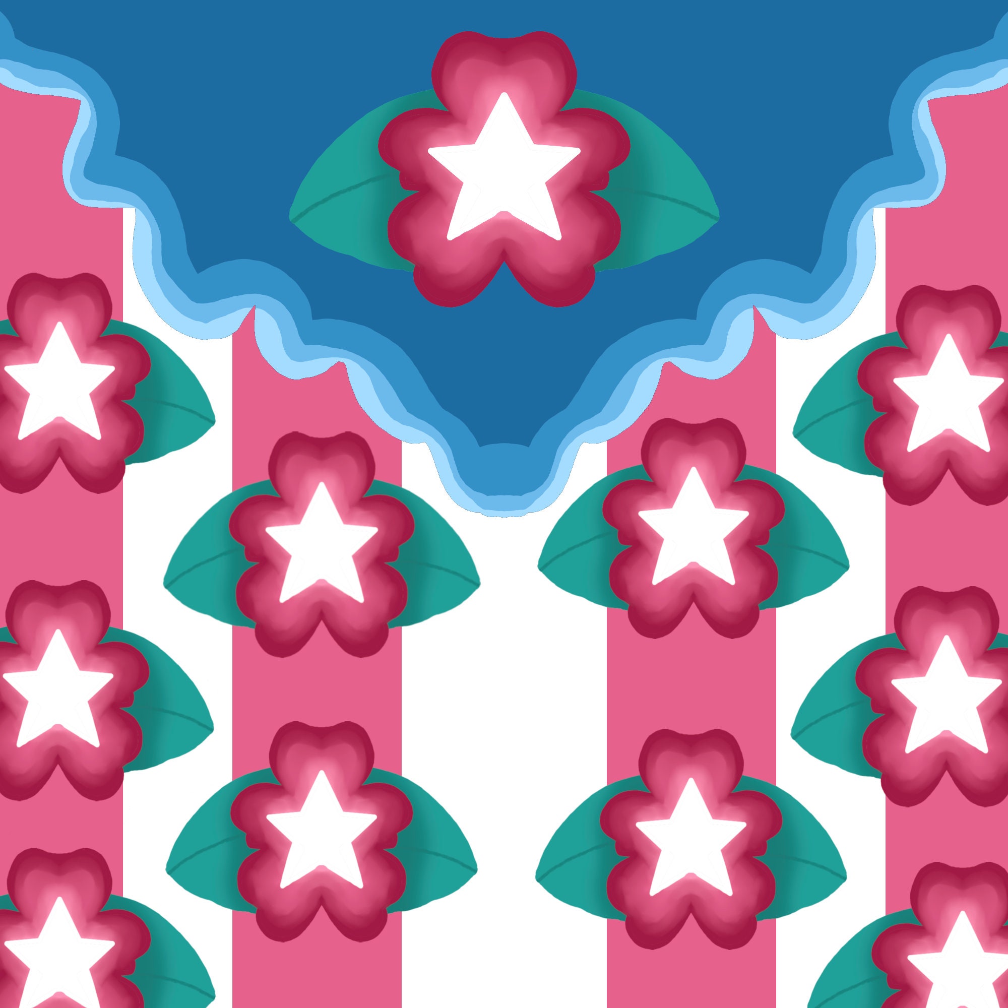 Pastel Puerto Rican Flag Design Pattern - Etsy