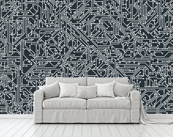 3d Circuit Board Wallpaper - Etsy