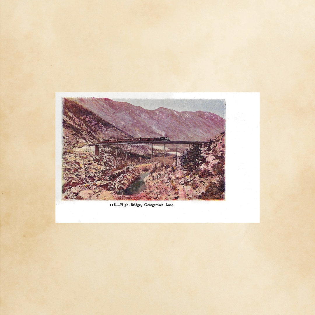 Vintage High Bridge Georgetown Loop Postcard, the Rocky Mountains ...