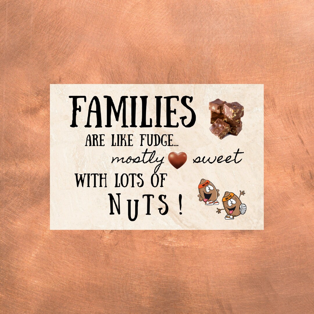 Awesome Families Are Like Fudge Postcard, Humorous Postcards, Family ...