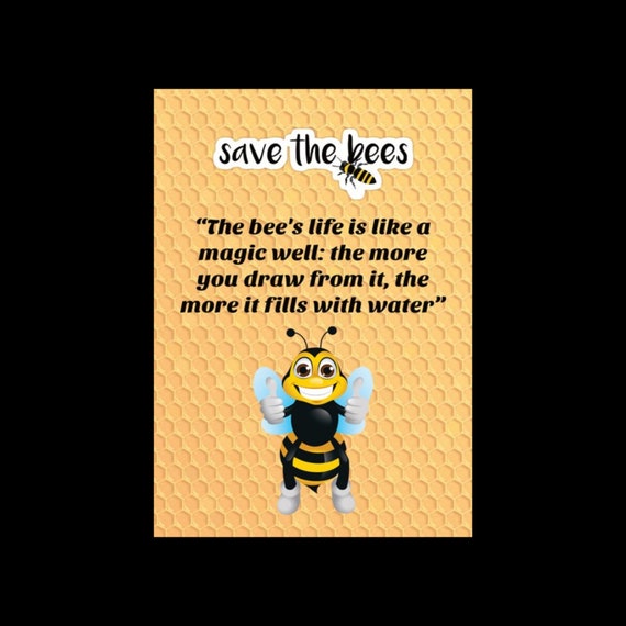 Awesome Save The Bees Postcard Quote About Bees Postcard Etsy