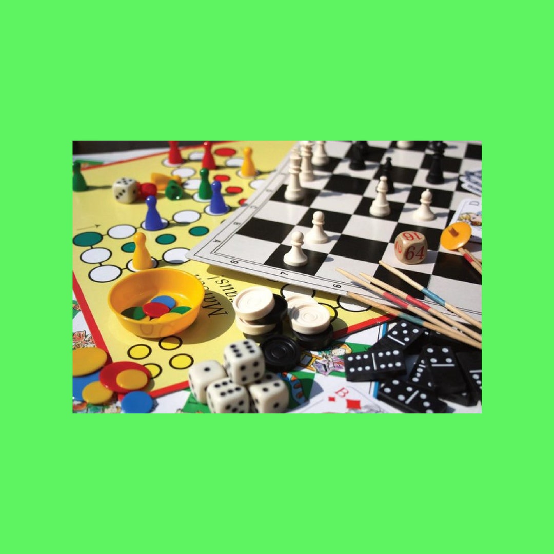 Fun Vintage Board Game Pieces Postcard, Family Fun Postcards, Game ...