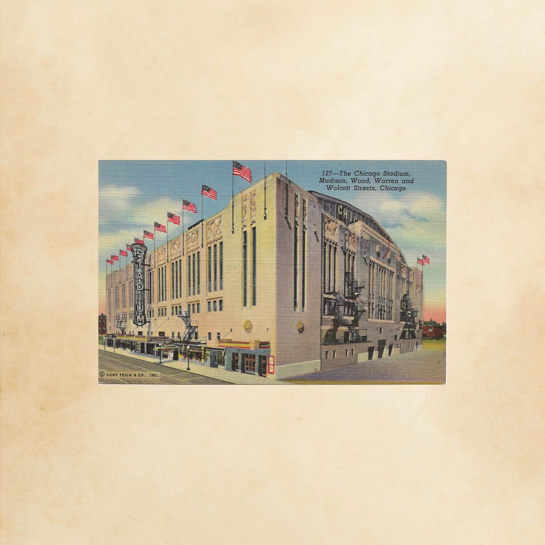 Vintage Chicago Postcard, the Chicago Stadium Postcard, Chicago Bulls ...