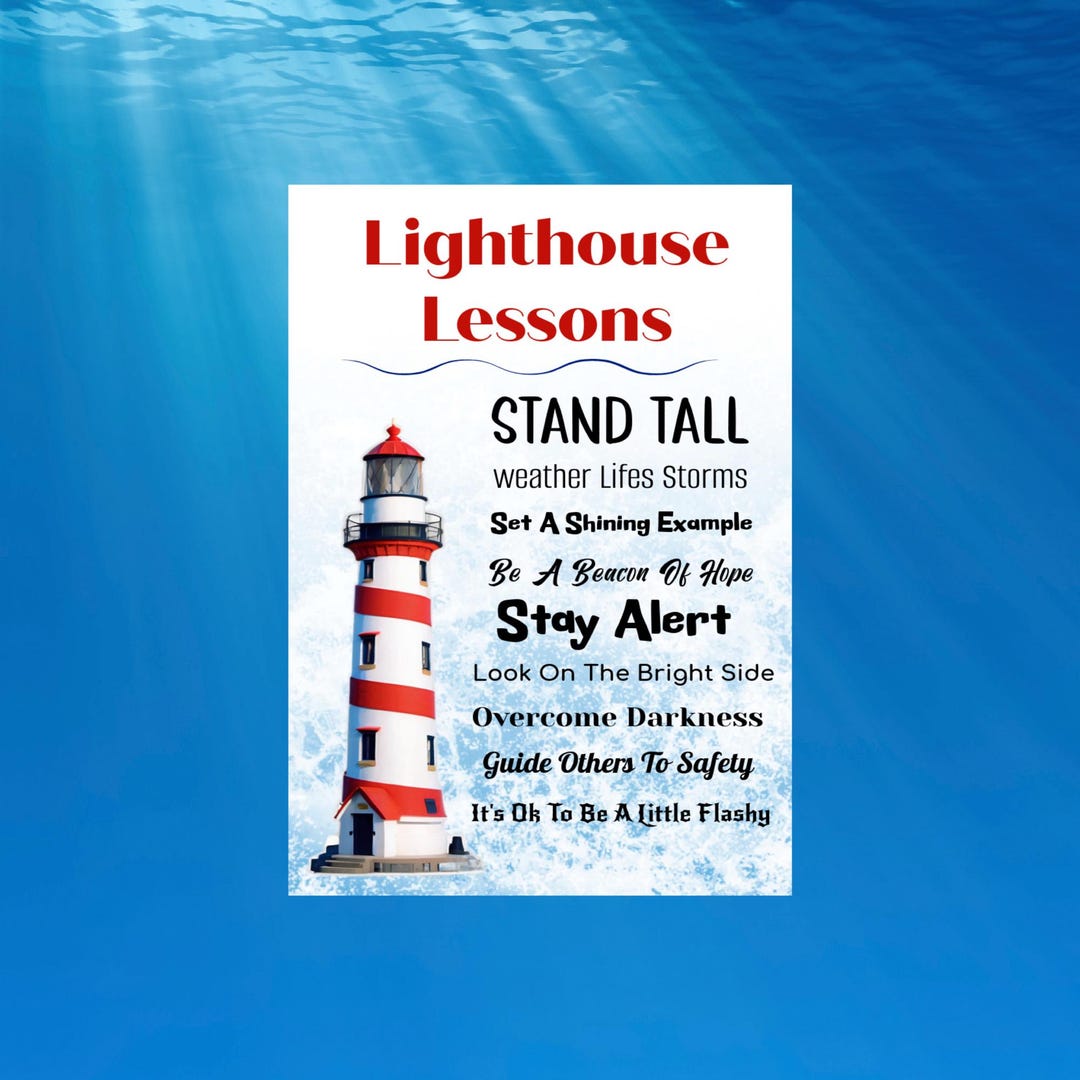 Lighthouse Lessons Inspirational Postcard, Motivational Art - Etsy
