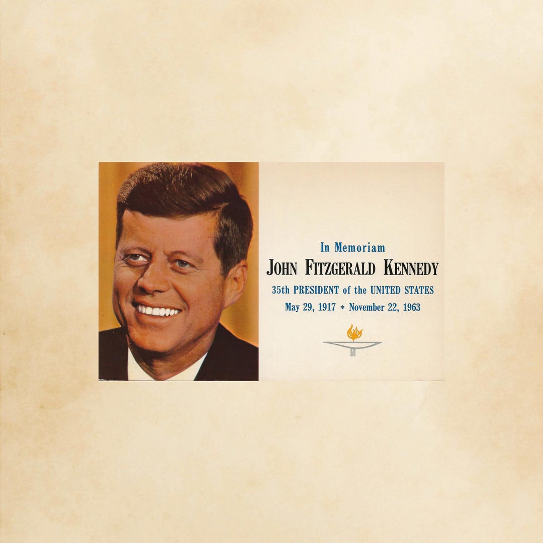 Vintage John F Kennedy Postcard, President Kennedy in Memoriam Postcard ...