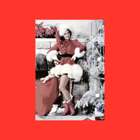 Stunning Sexy Santa Pin up Girl Postcard Pin-up Art | Etsy