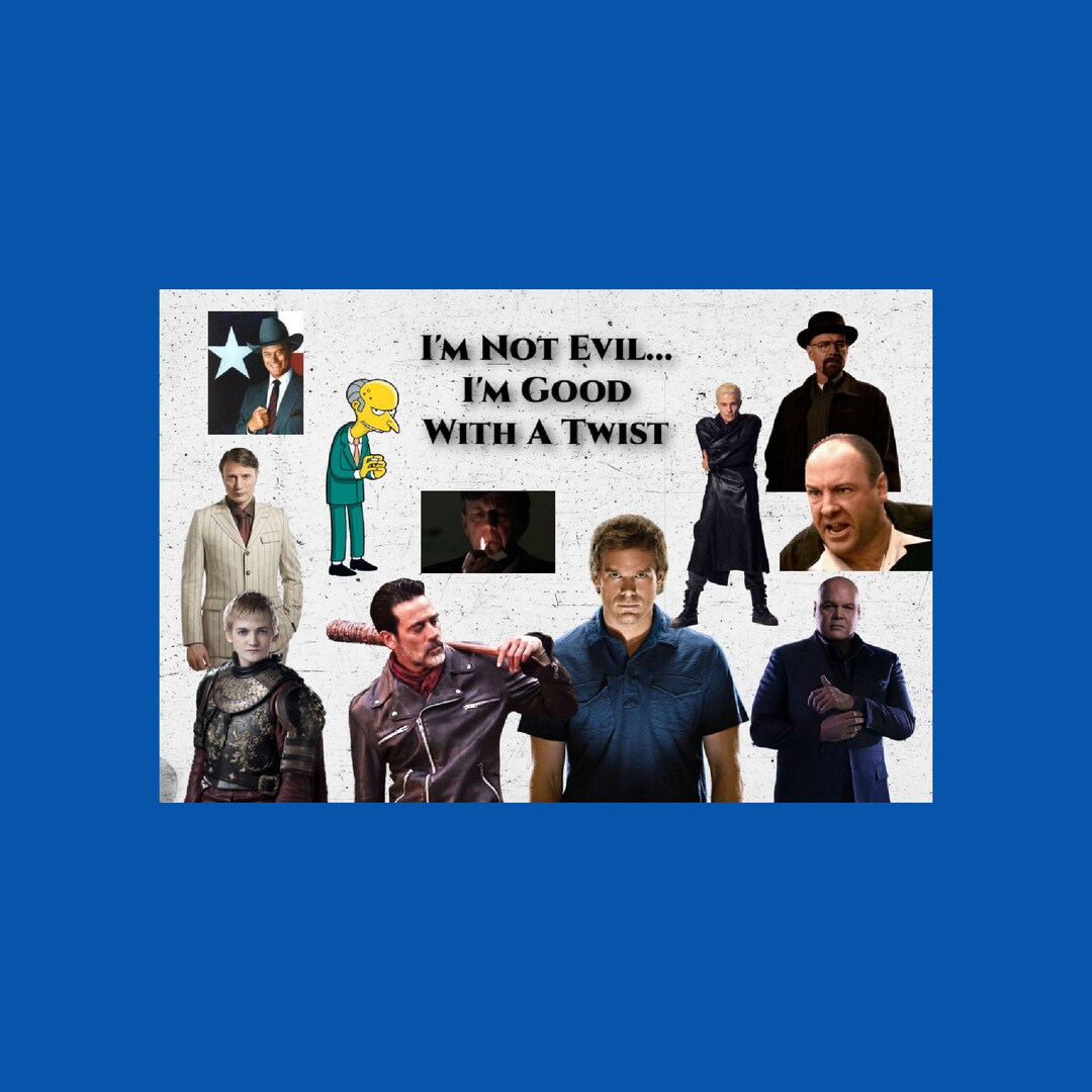 Very Cool TV Villains Postcard, Television Character Postcard ...