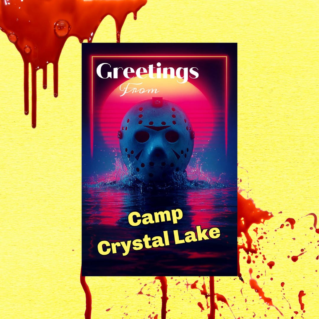 Awesome Greetings From Camp Crystal Lake Postcard, Jason Vorhees, Movie ...