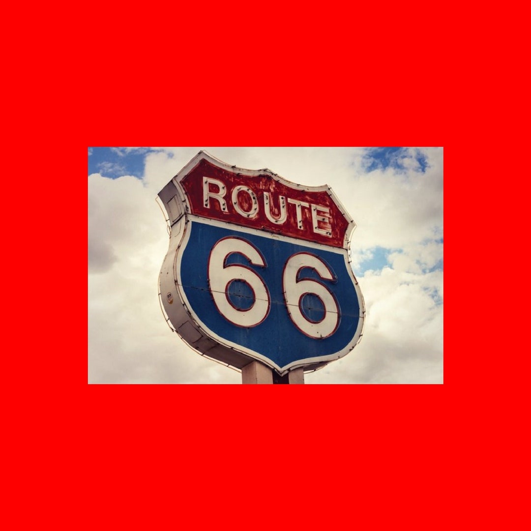 Awesome Retro Route 66 Road Sign Postcard, Main Street of America ...