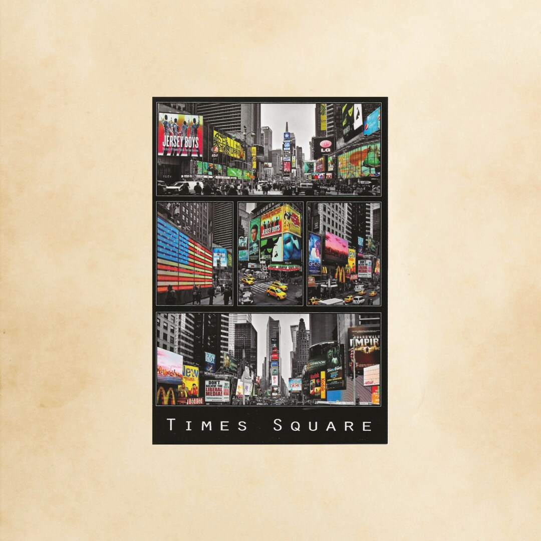 Modern New York Times Square Postcard, NYC Postcard, Broadway Postcard ...