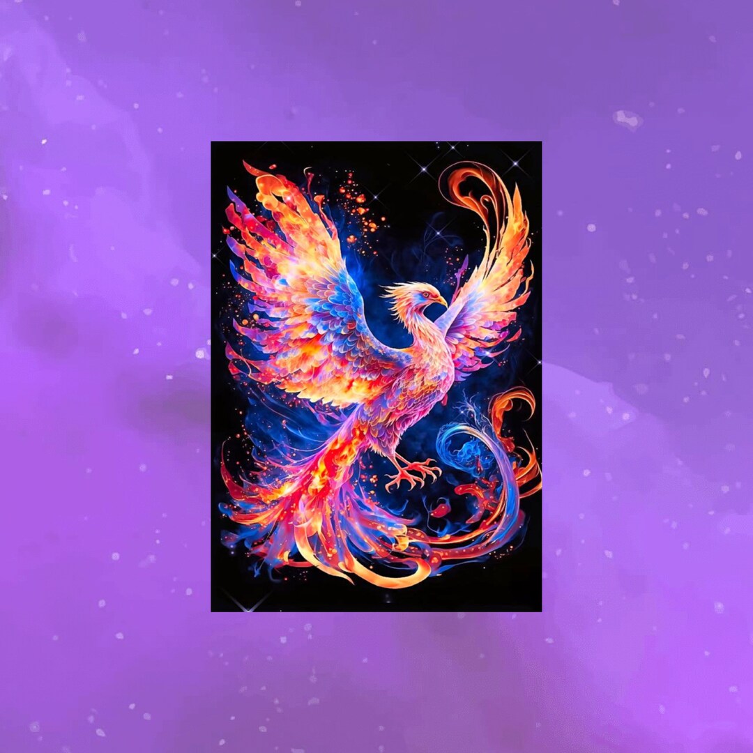 Stunning Phoenix Postcard, Colorful Phoenix Postcard, Fantasy Postcards ...