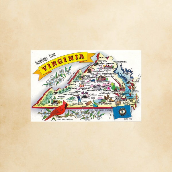 Virginia Postcards - Etsy