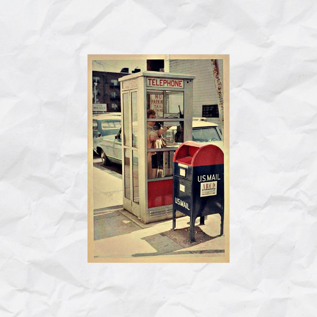 Awesome Retro Photograph Postcard, Mailbox Postcard, Phone Booth ...