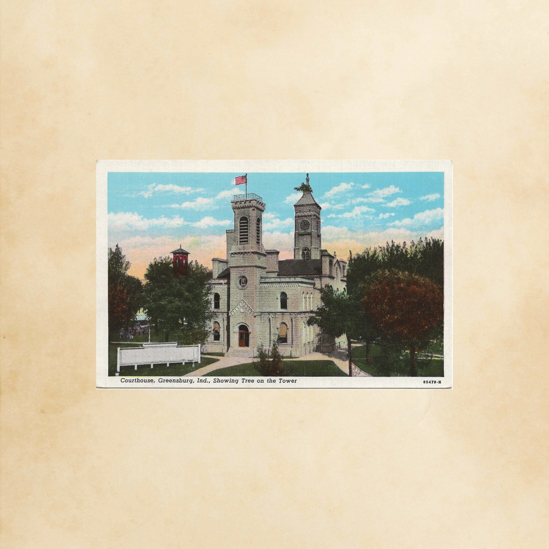 Vintage Greensburg Indiana Postcard Cool Courthouse Postcard - Etsy