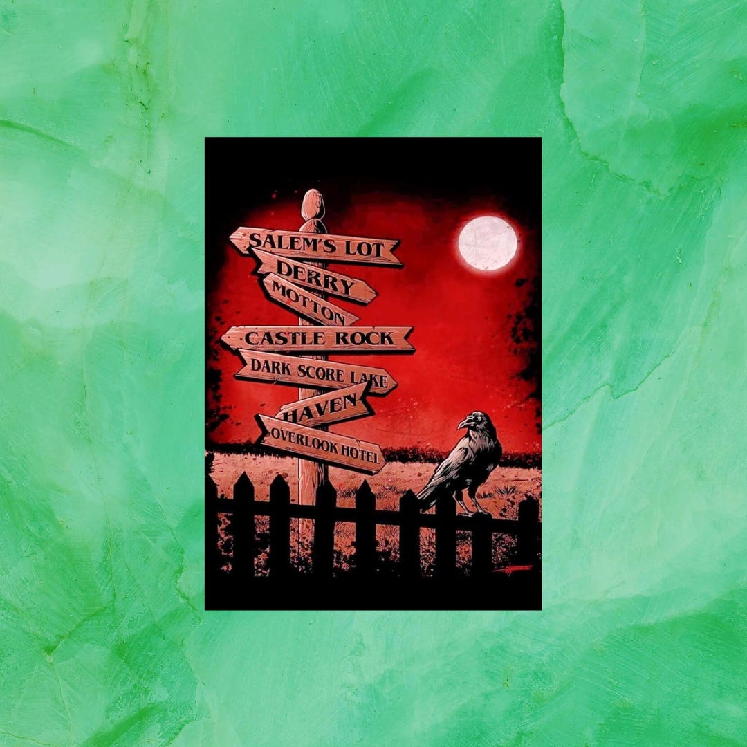 Stephen King Road Sign Postcard, Derry & Castle Rock Art - Etsy