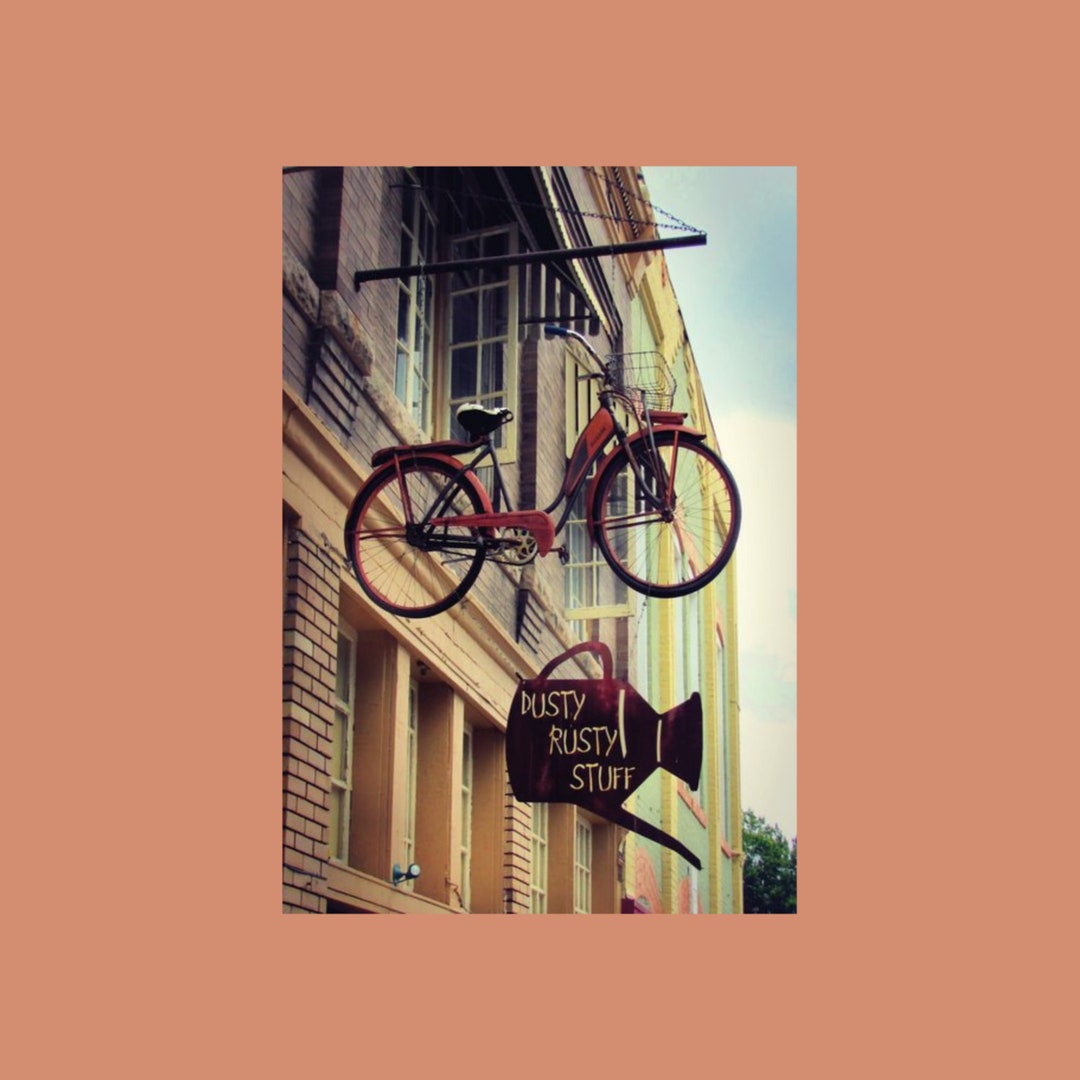 Awesome Vintage Bicycle Postcard, Antique Store Postcard, Dusty Rusty ...