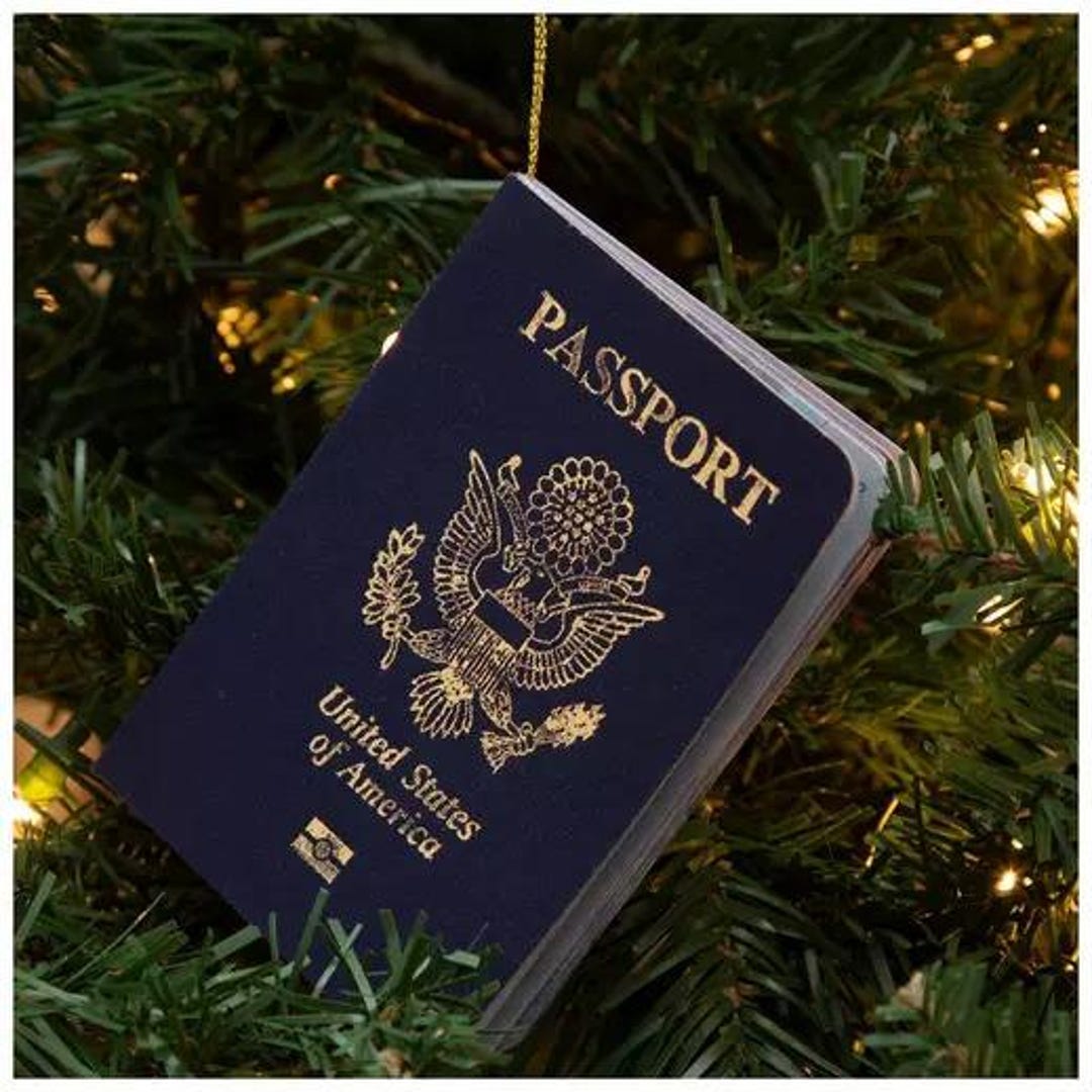 Passport Realistic Looking Paper Book Christmas Tree Ornament - Etsy