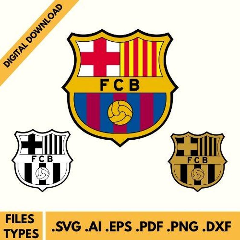 FC Barcelona Logo, La Liga (6 Types): Svg, Png, Ai, Eps, Dxf, PDF ...