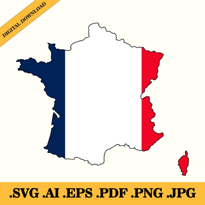 France Flag Map - Etsy UK