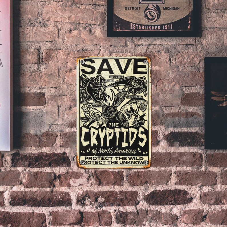 Save the Cryptids - Metal Sign - Etsy