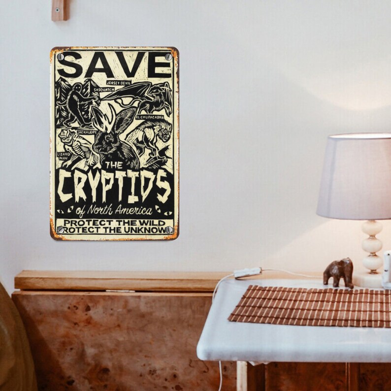 Save the Cryptids - Metal Sign - Etsy