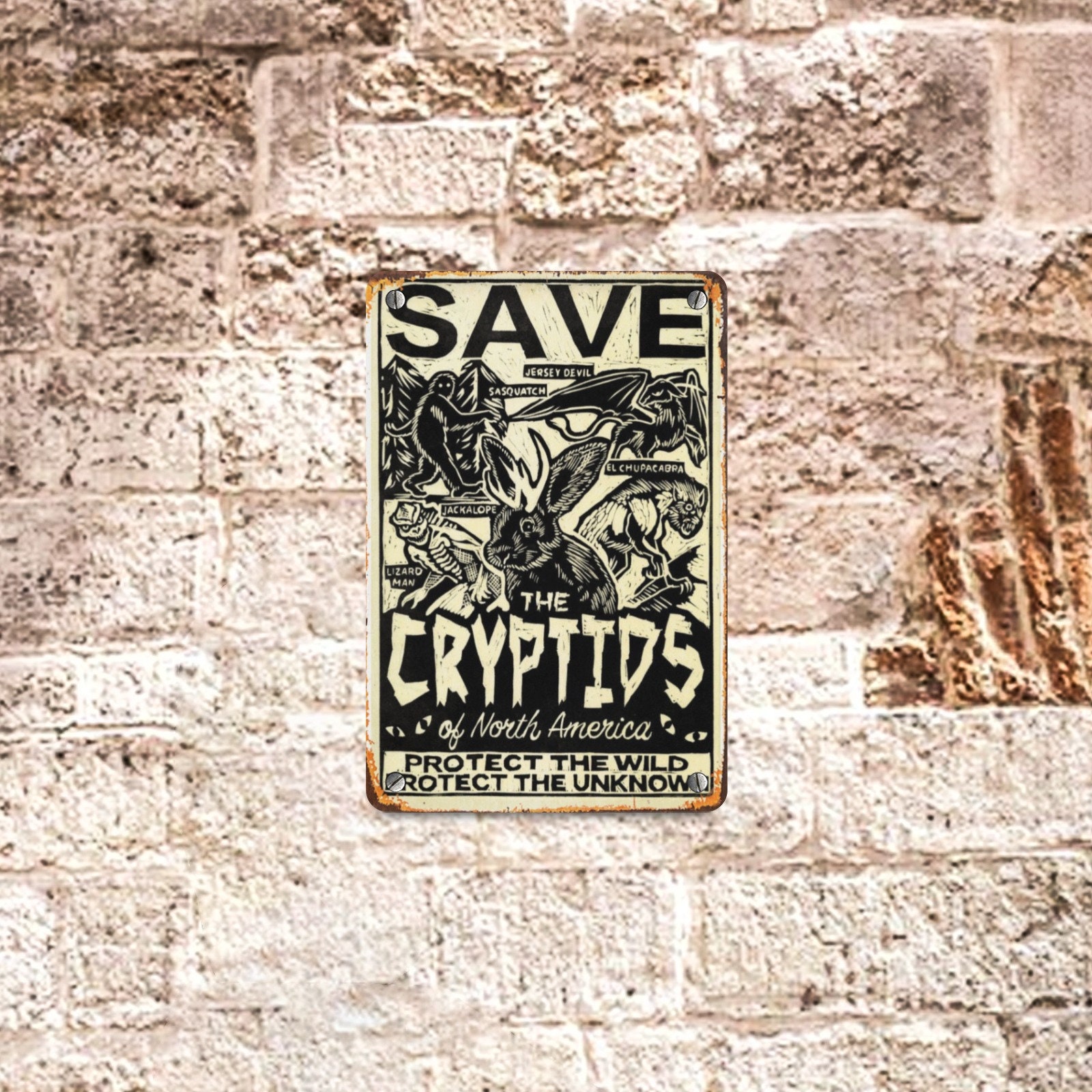Save the Cryptids - Metal Sign - Etsy