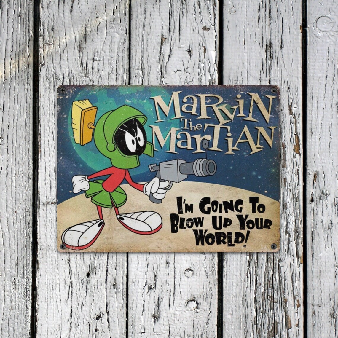 Marvin the Martian Vintage Style Aluminum Sign - Etsy