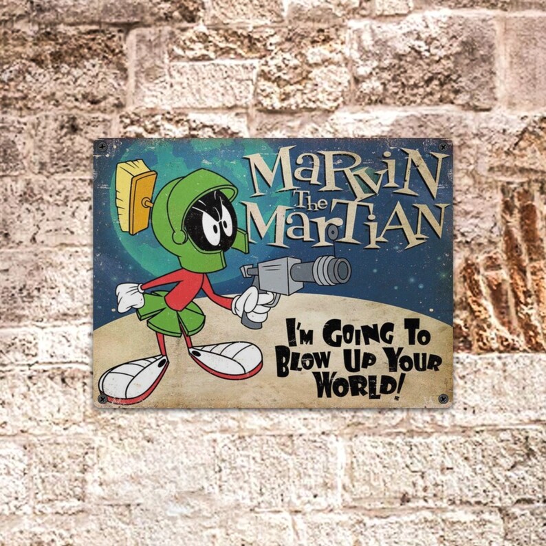 Marvin the Martian Vintage Style Aluminum Sign - Etsy