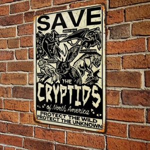 Save the Cryptids - Metal Sign - Etsy