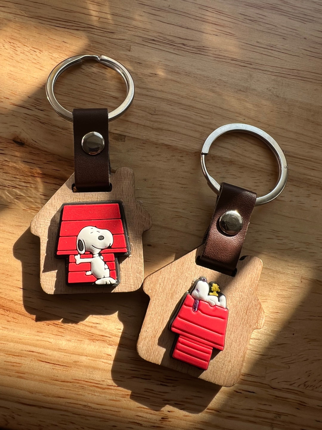 Snoopy Wooden Keychain Personalized - Etsy