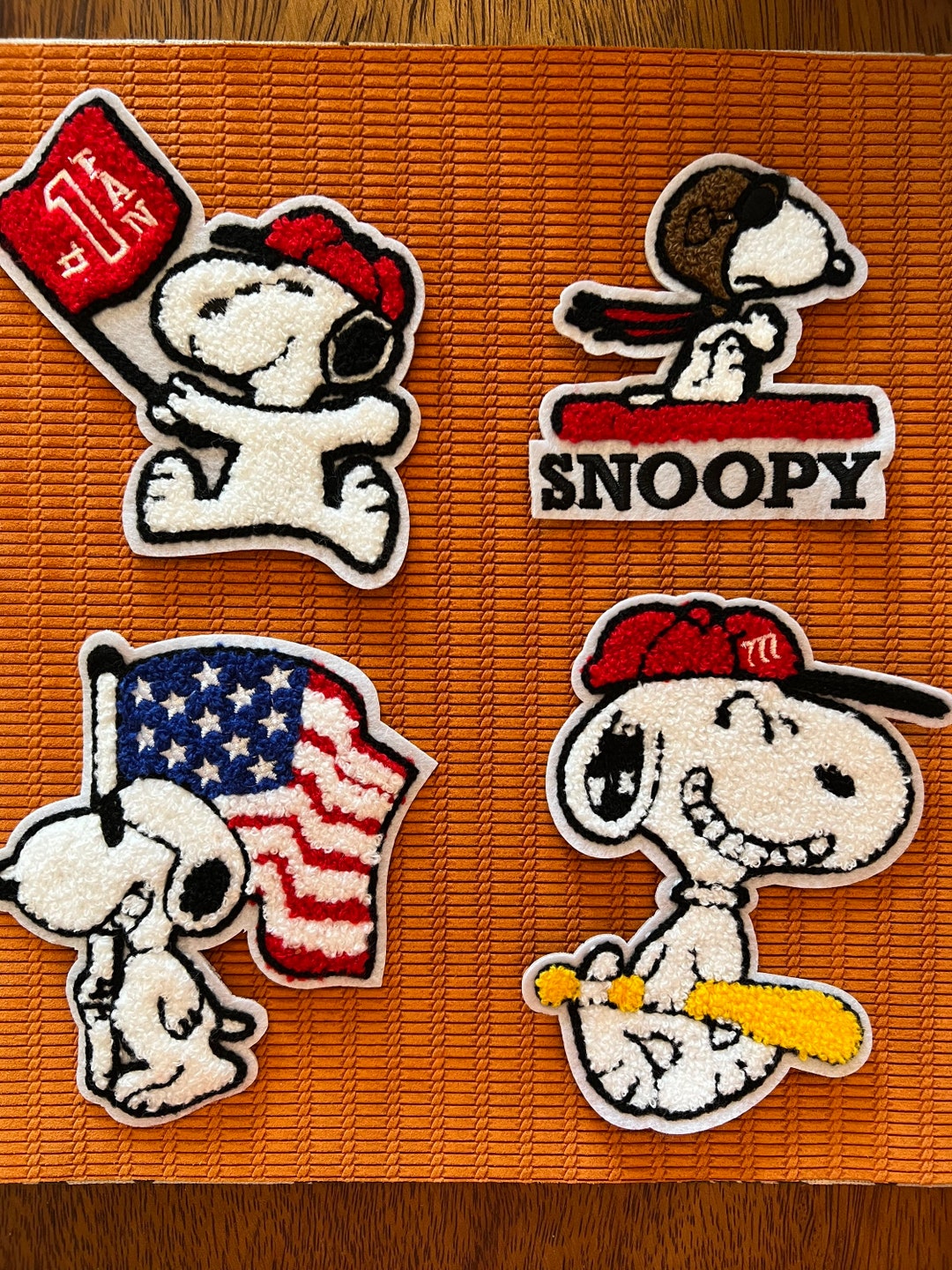 Snoopy, Woodstock Towel Embroidered Sewing Patches & Embroidered Iron ...