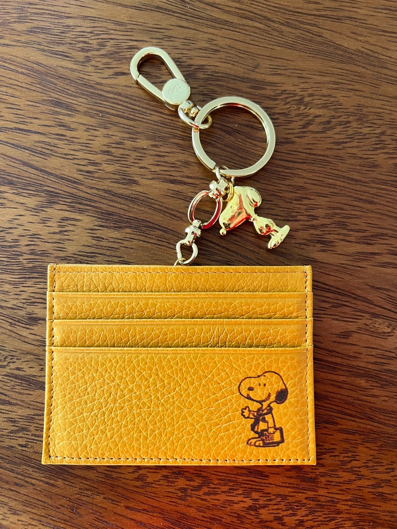 Snoopy Fine Genuine Leather Card Holder With Clasp or Snoopy - Etsy