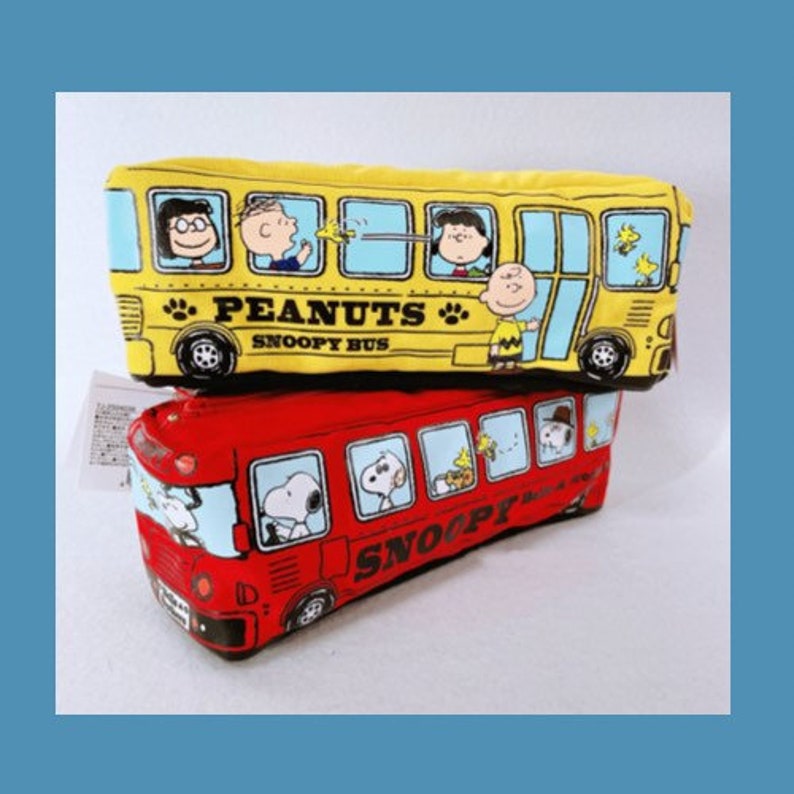 Peanuts/ Snoopy School Bus Pencil Quilted Pouch - Etsy