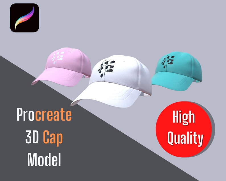 Procreate 3D Model Cap 3D Cap Mockup Procreate 3D Model Hat - Etsy