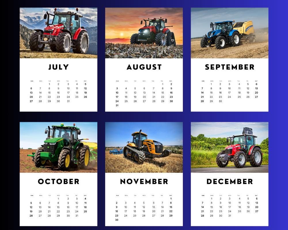 Tractors 2025 Calendar - Etsy UK