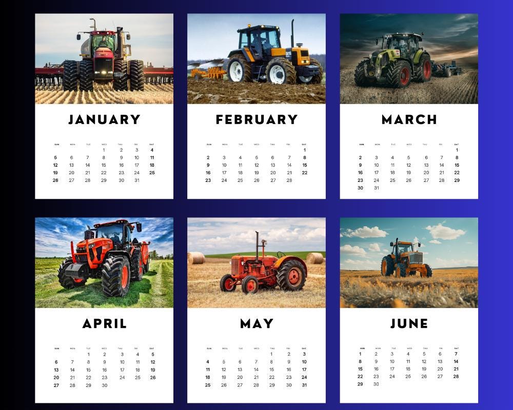 Tractors 2025 Calendar - Etsy UK